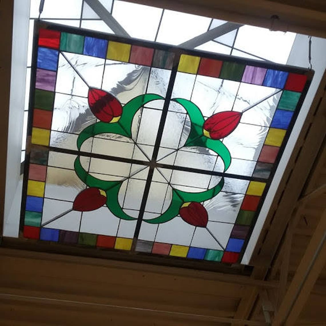 Stained Glass Historical skylight Pattern PDF B&W - Etsy
