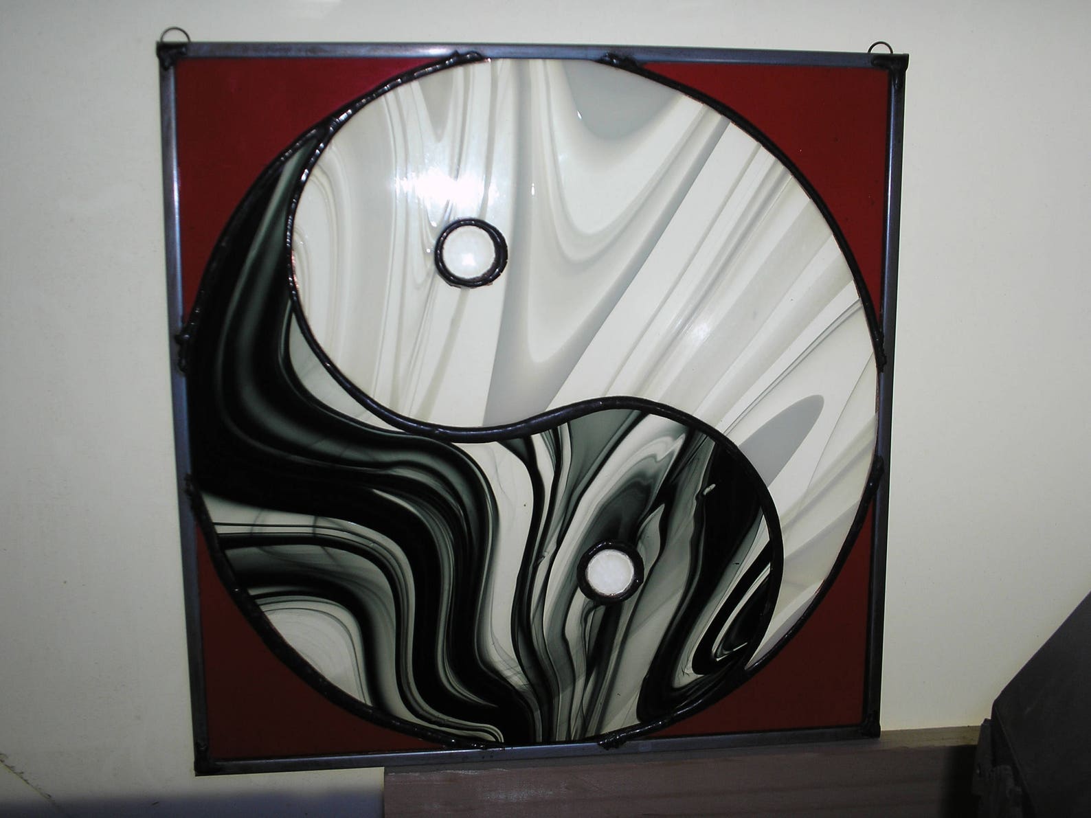 12 X 12 Stained Glass yin-yang Square | Etsy