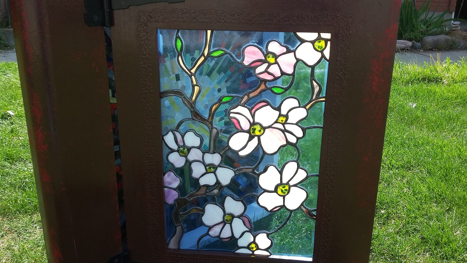13 X 19-1/4 Stained Glass dogwood | Etsy