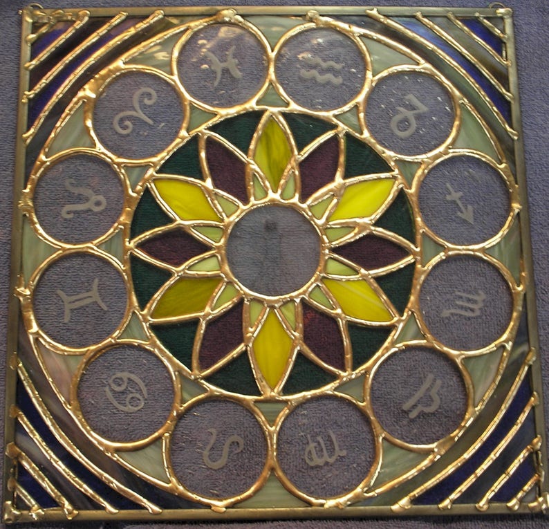 12 X 12 Stained Glass wisdom Mandala - Etsy