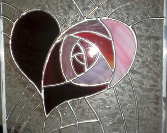 12 X 12 Stained Glass hearts Square Mandala Pattern PDF B&W Digital ...