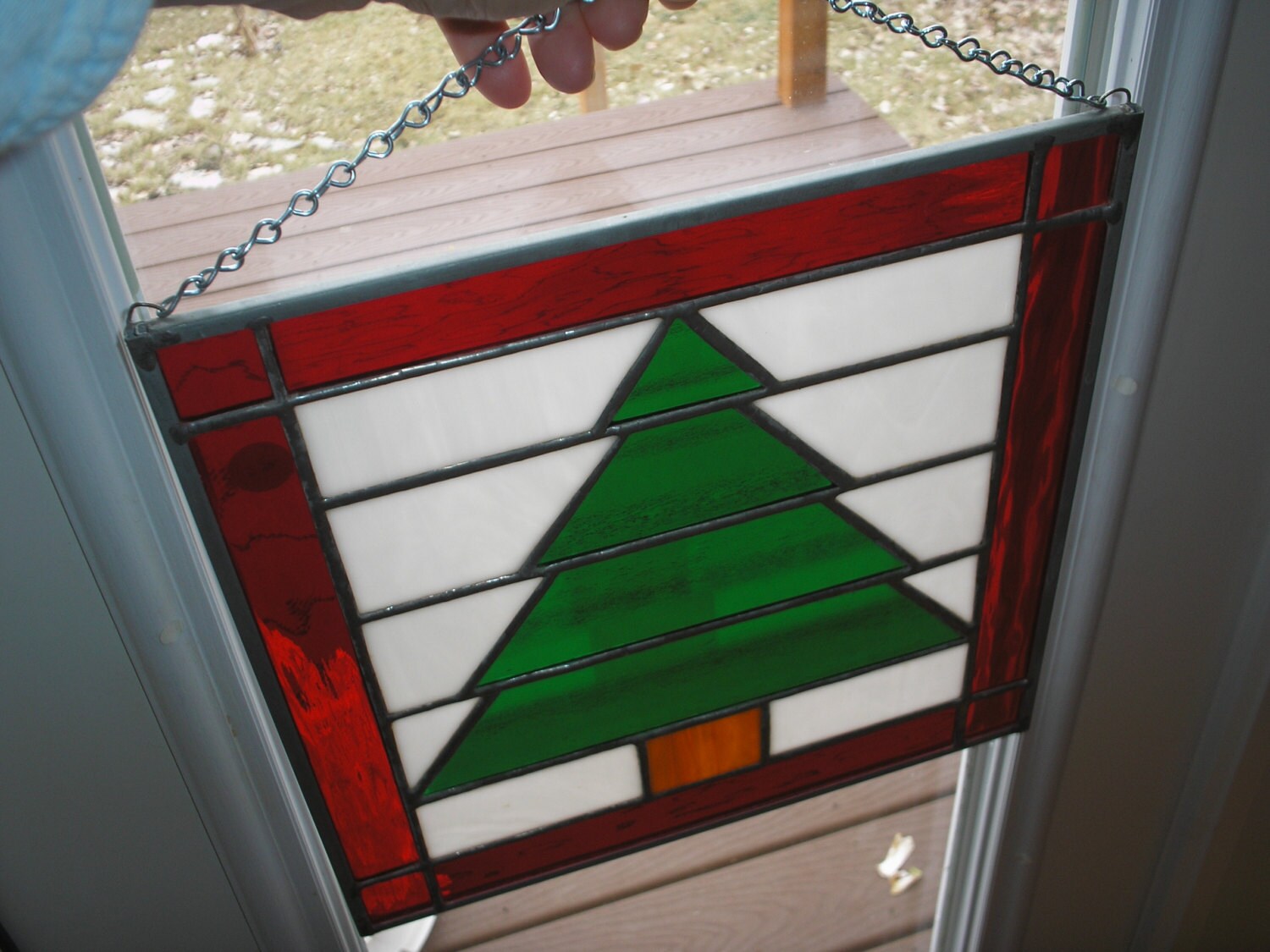 December 12" X 12" Stained Glass Christmas Tree Quilt Block Pattern PDF ...