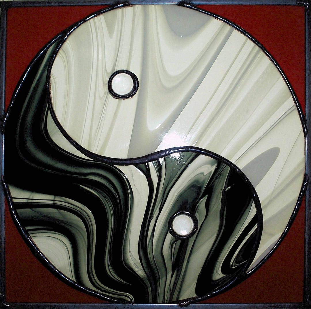 12" X 12" Stained Glass "yin-yang" Square Mandala-quilt Pattern PDF B&W ...