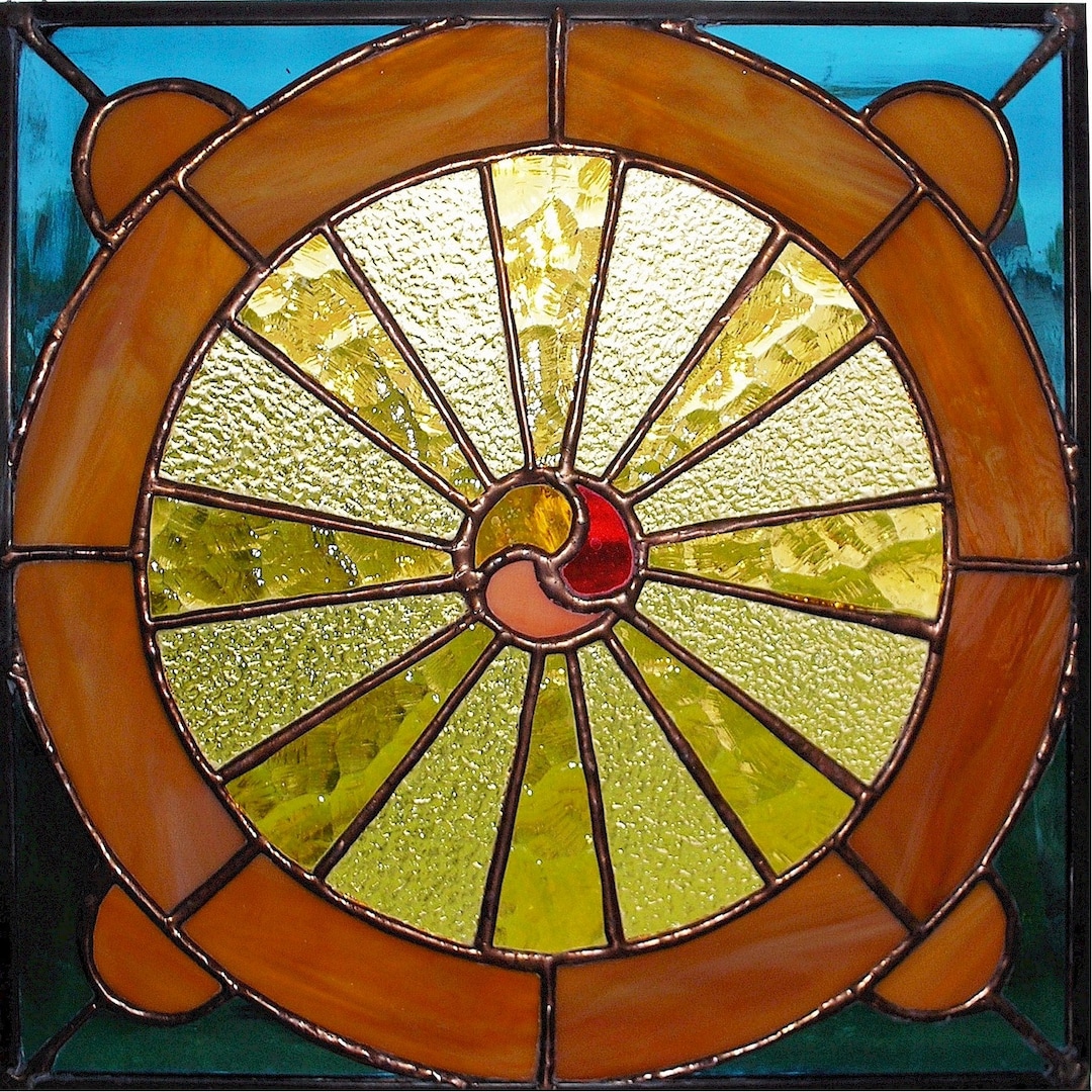 12 X 12 Stained Glass wheel Square - Etsy