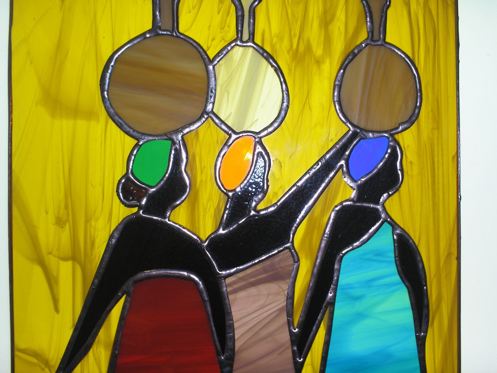 Stained Glass 12" X 24" "african Ladies" Pattern PDF B&W Digital ...