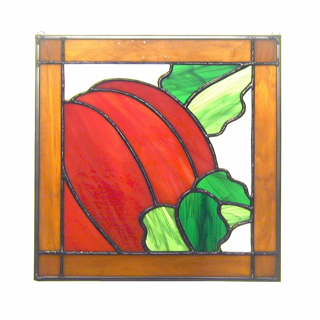 October 12" X 12" Stained Glass Pumpkin Quilt Block Pattern PDF B&W ...