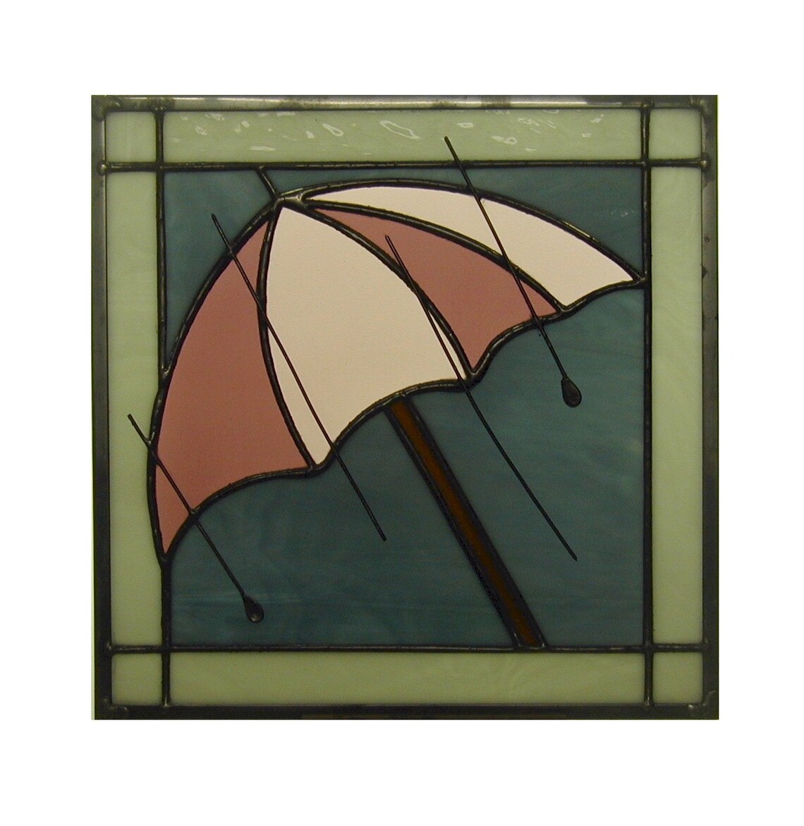 April 12" X 12" Stained Glass "rain on Umbrella"" Quilt Block Pattern ...