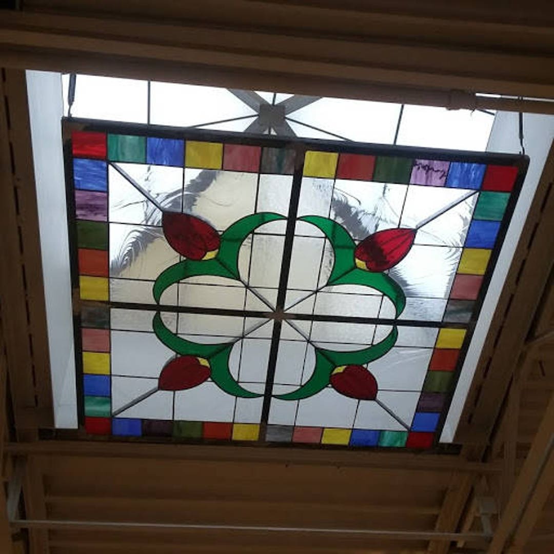 Stained Glass Historical skylight Pattern PDF B&W Digital Download - Etsy