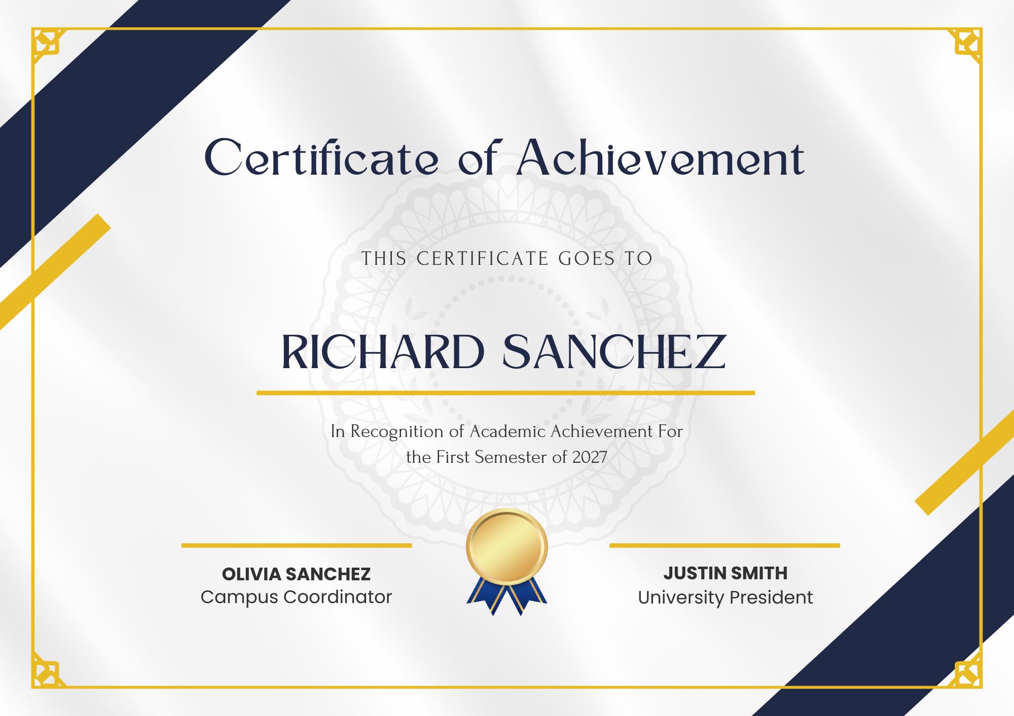 Certificate of Achievement Template, Editable Canva Award, Printable ...