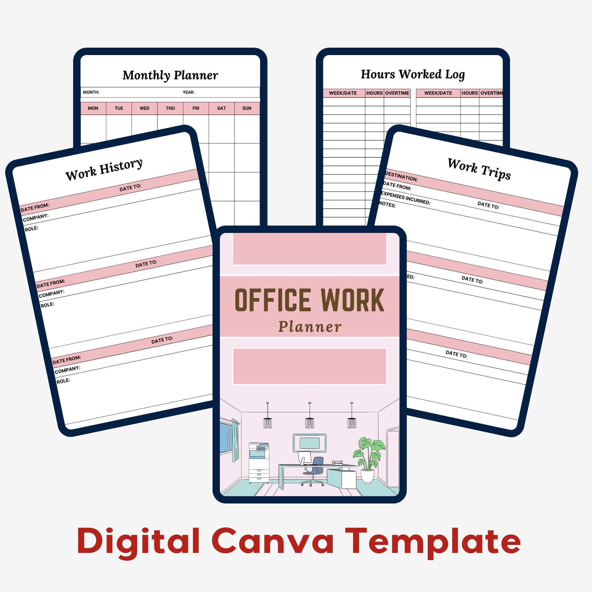 Office Work Project Planner, Task Tracker, Meeting Notes, Work Schedule ...