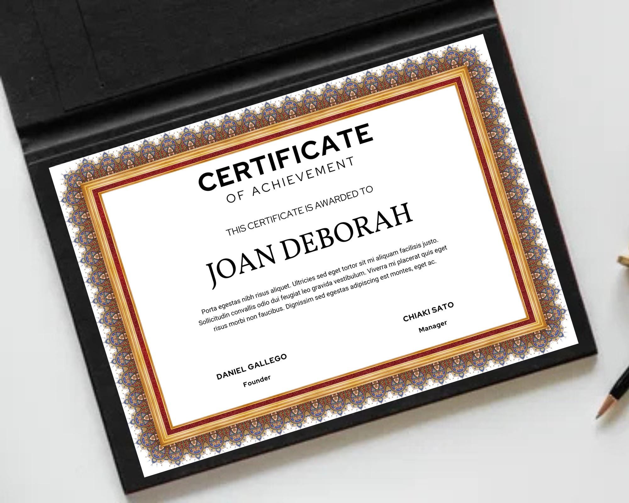 Elegant Certificate of Achievement Template | Printable Editable Award Certificate for School ...