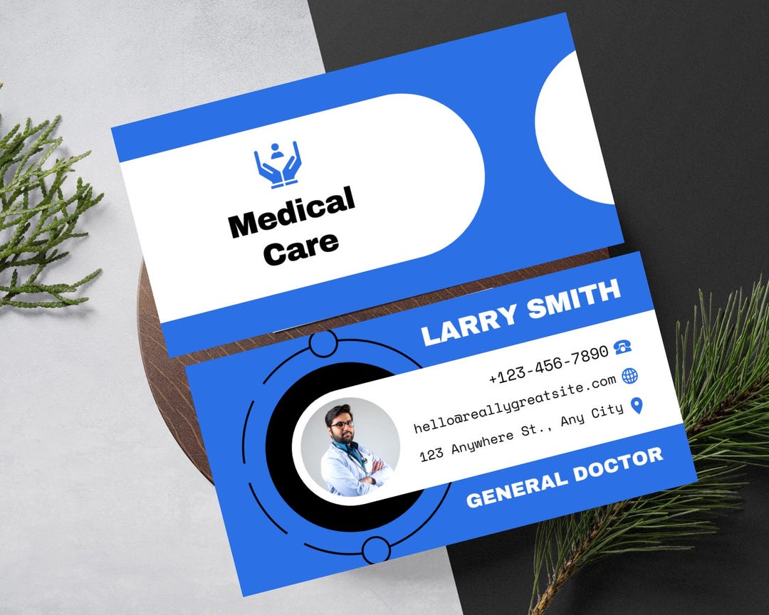 Medical Business Card Template, Doctor Calling Card, Healthcare ...