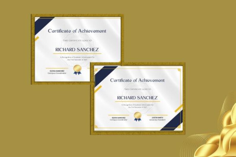 Certificate of Achievement Template, Editable Canva Award, Printable ...