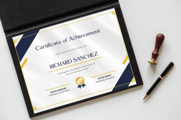 Certificate of Achievement Template, Editable Canva Award, Printable ...