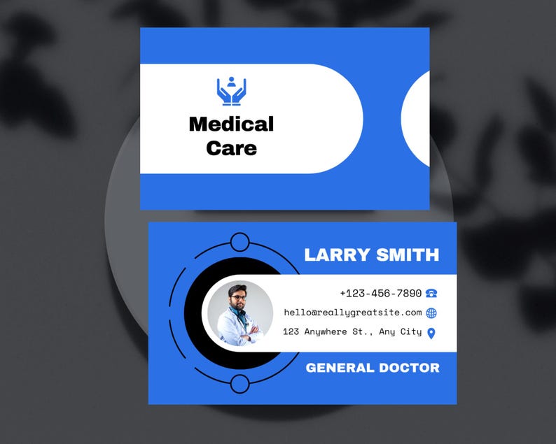 Medical Business Card Template, Doctor Calling Card, Healthcare ...