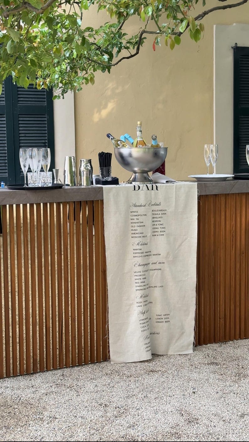 Custom Wedding Linen Bar Menu - Etsy