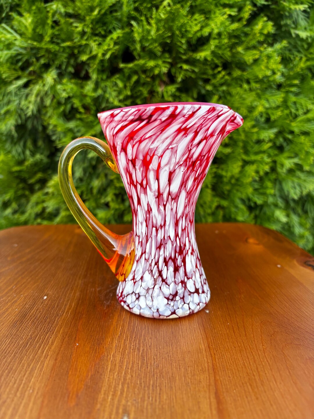Vintage Small Rainbow Splatter Glass Pitcher Vase - Etsy