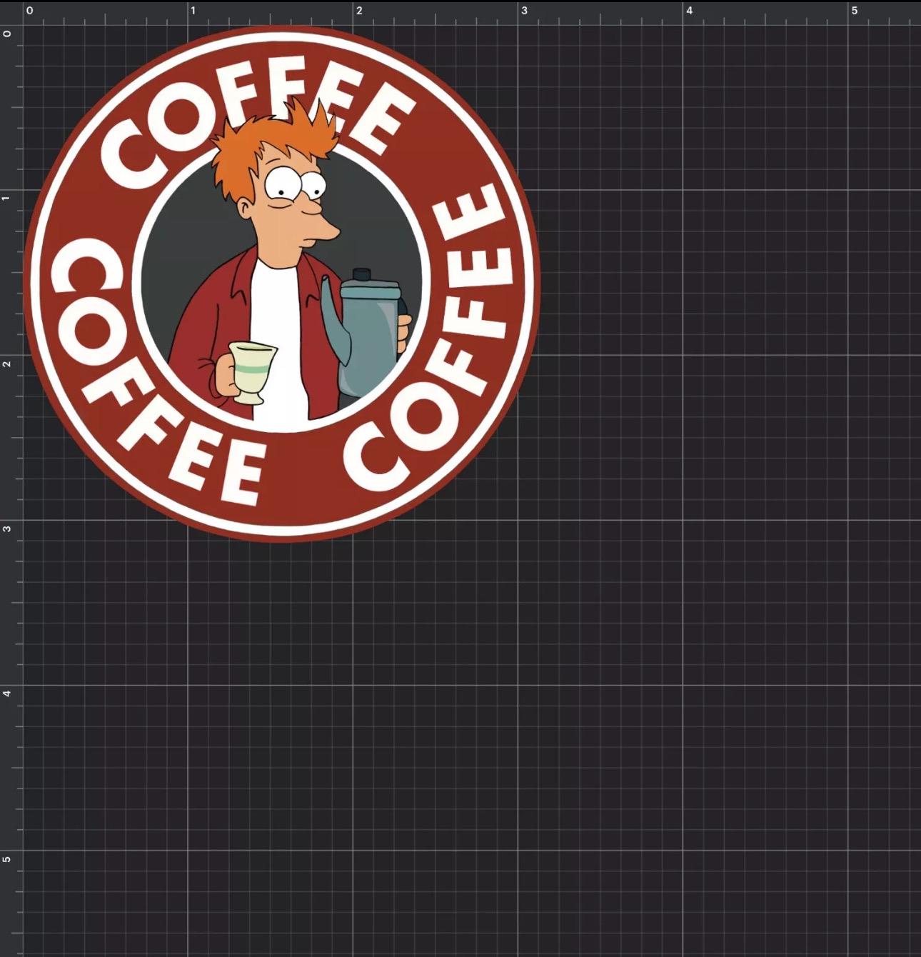 Futurama Fry Starbucks Coffee Custom Funny Vinyl Sticker “I Need Coffee ...