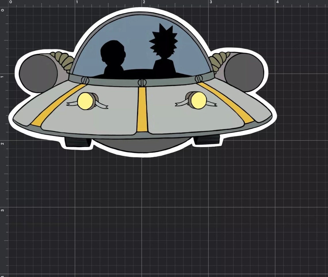 Rick and Morty Custom Vinyl Decal Sticker “rick’s Space Ship” - Etsy