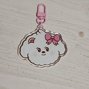 Cutesy Tubatus- Coquette TXT Ppulbatu K-pop Glitter Acrylic Keychain - Etsy