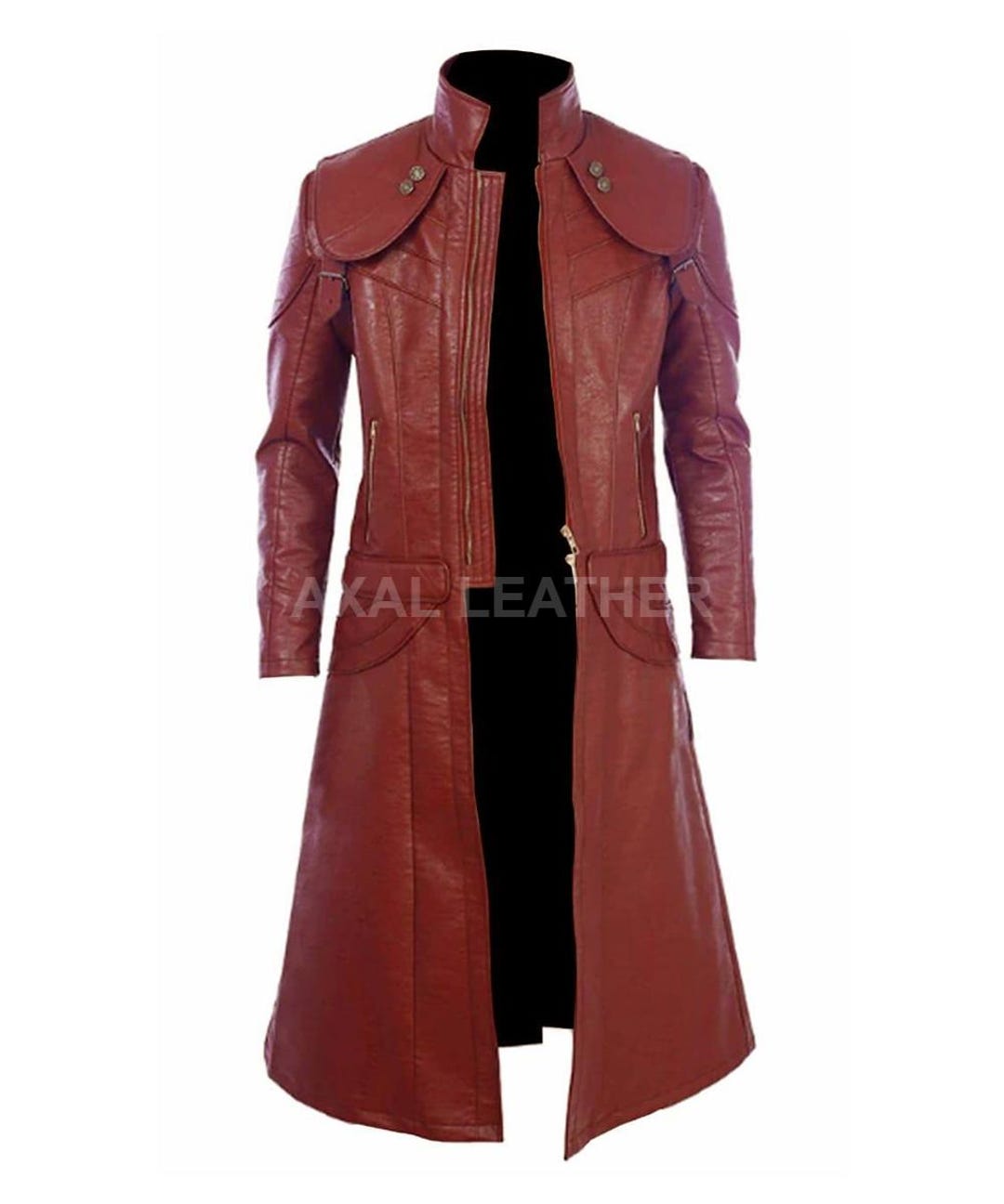 Mens DMC Cosplay Costume Maroon Leather Coat Jacket - Etsy