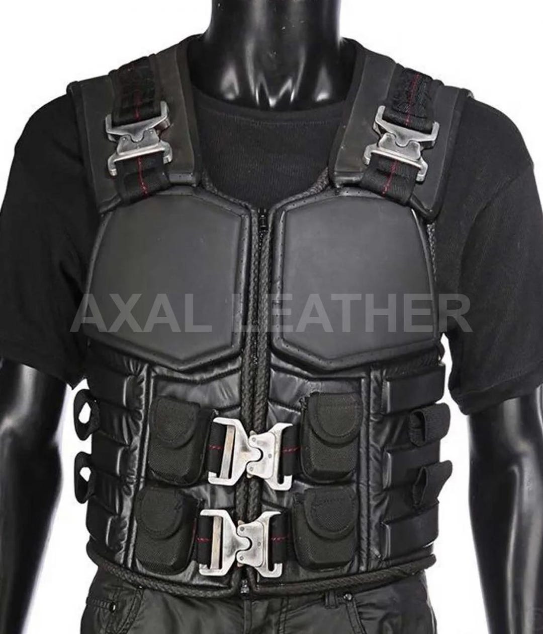 Men's Blade Wesley Snipes Cosplay Costume Real Leather Vest SAME BUCKLE ...