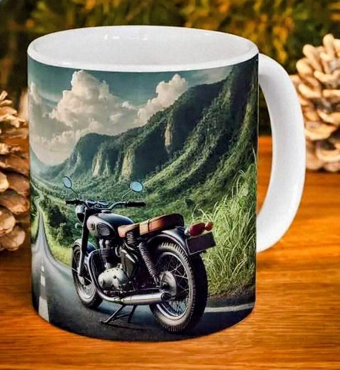 Coffee Mug Vintage Motorcycle 2 Sided Print Ceramic Coffee Cup Mug ...