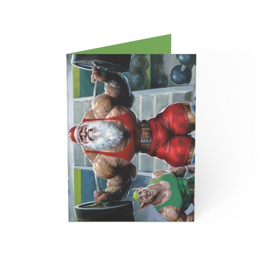 Funny Christmas Cards Santa Claus Squat Greeting Cards 1, 10, 30, and ...