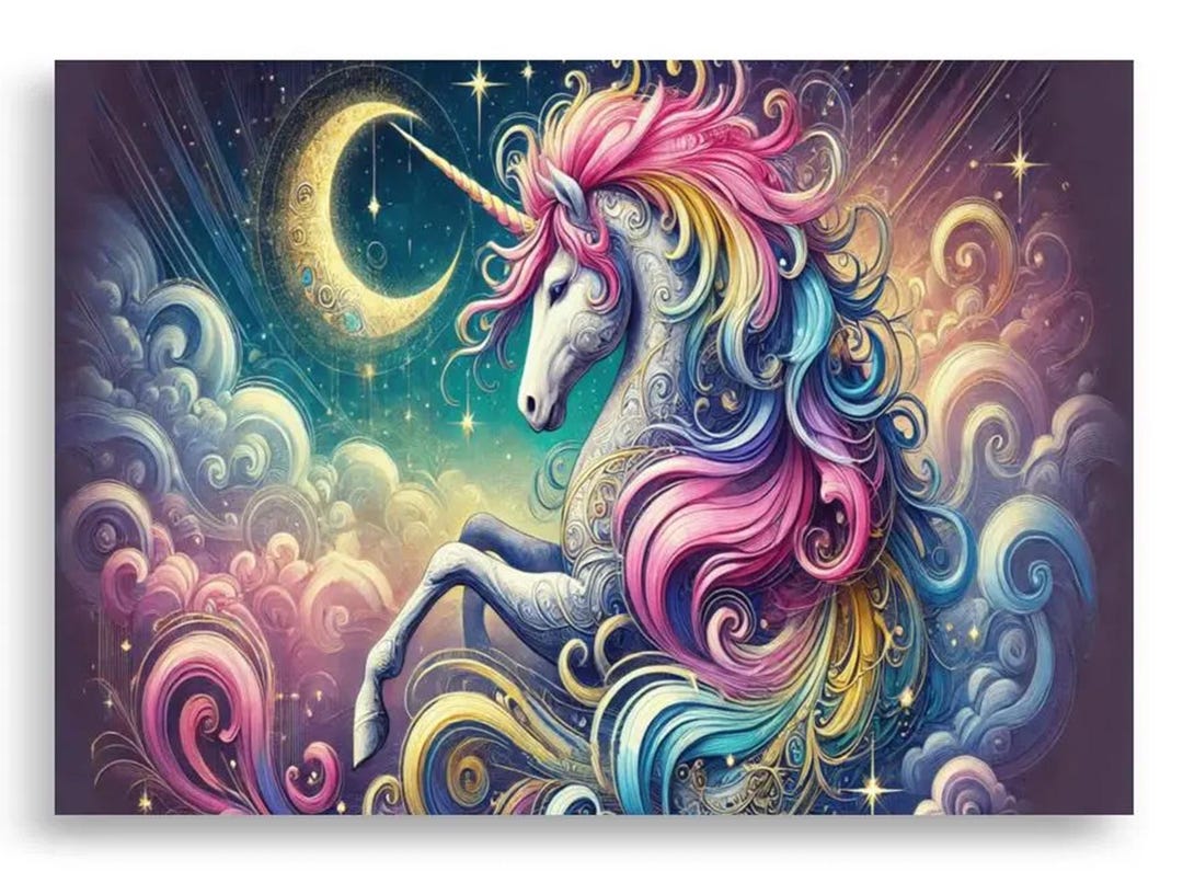 Magical Unicorn Poster Mythology Matte Paper Unicorn Poster Wall Art ...