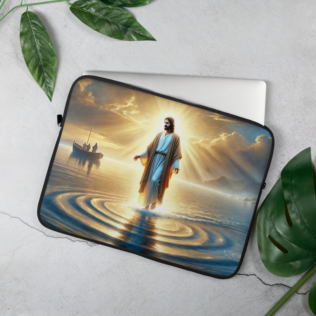 Laptop Sleeve Jesus Christ Walks on Water Christianity Laptop Case ...