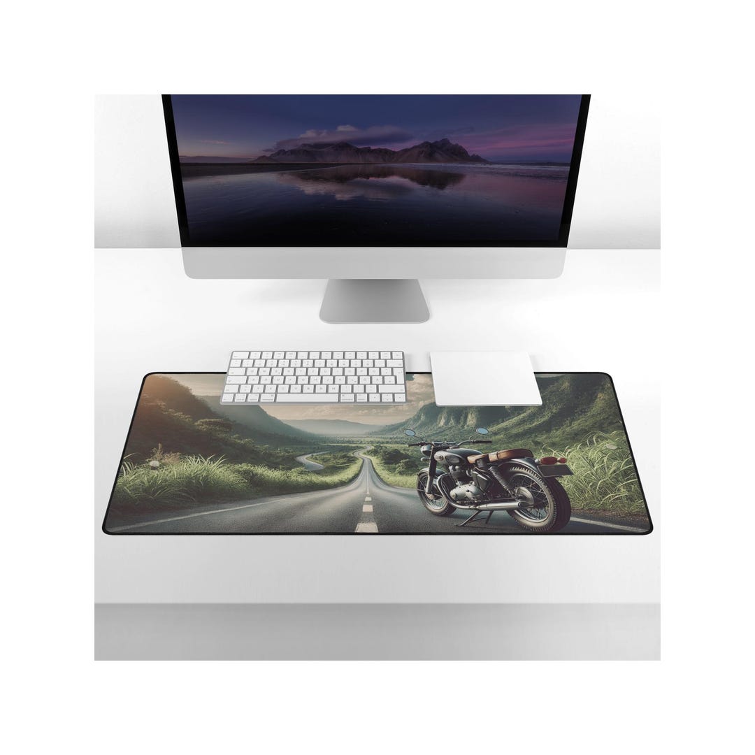 Vintage Motorcycle Large Desk Mat, Extra Large Desk Mat, Computer Desk ...