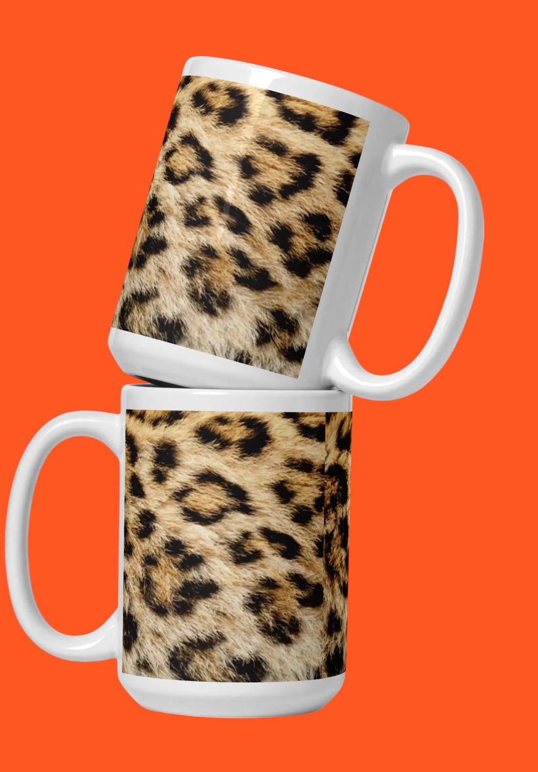 Leopard Print Coffee Mug Animal Print Ceramic Glossy Mug Large Mug ...