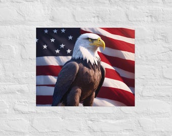 American Flag Eagle, Downloadable Art, Patriotic Wall Art, Home and ...
