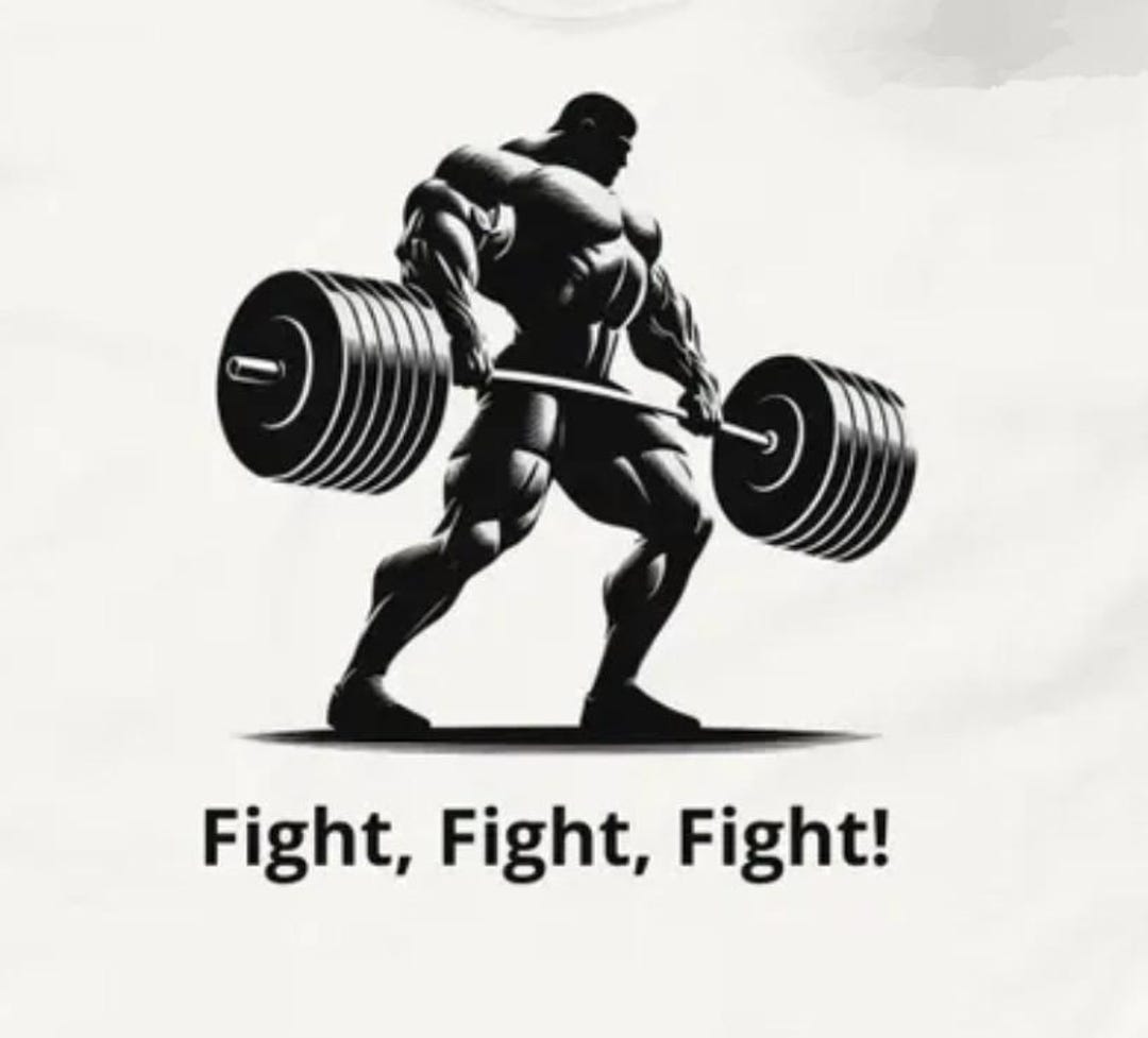 Strongman Cotton T Shirt, Fight Fight Fight Motto, Powerlifting ...