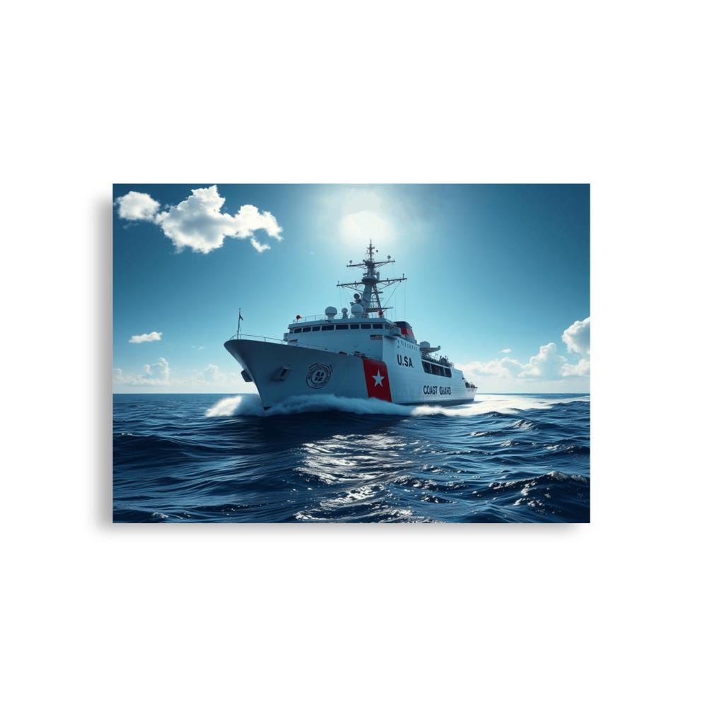 U.S. Coast Guard Poster, Coast Guard Ship Matte Paper Poster, U.S ...