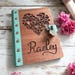 Personalized Wood Heart Lock Diary | Refillable A5 Journal With ...