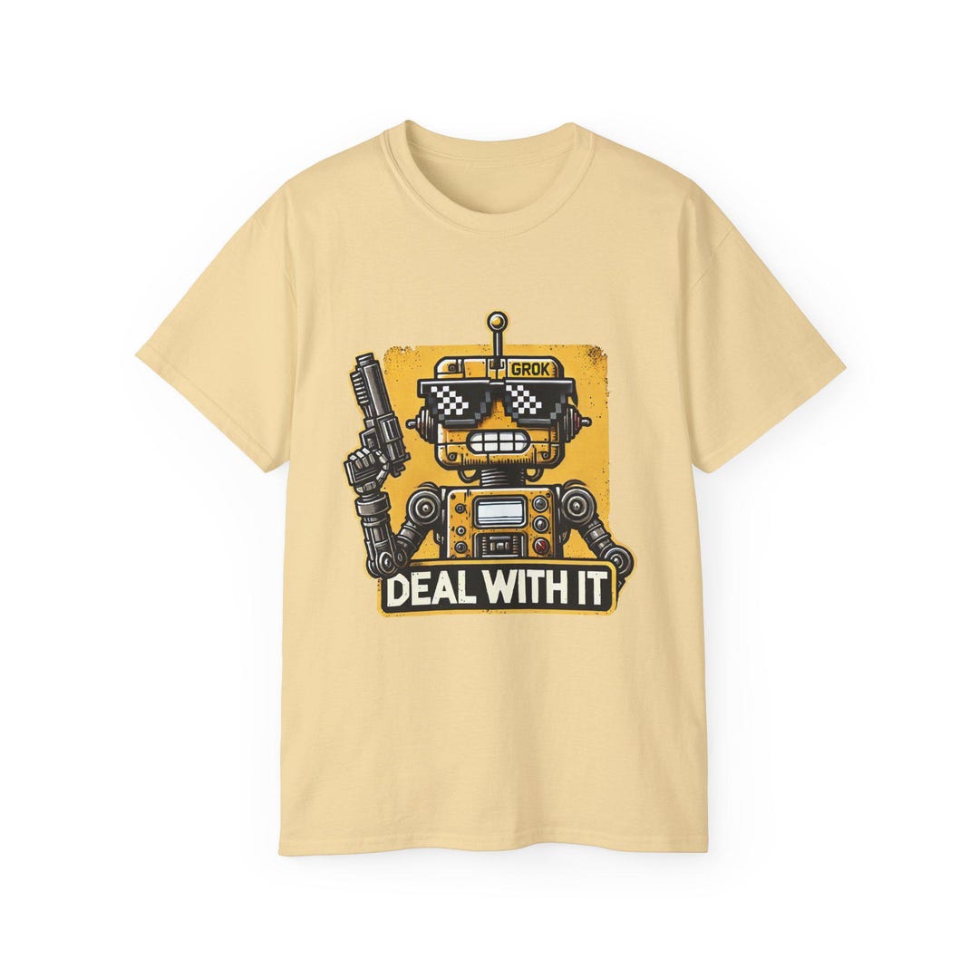 GROK: "deal With It" Tee, Cotton Shirt, Pop Style Graphic T-shirt, Cool ...