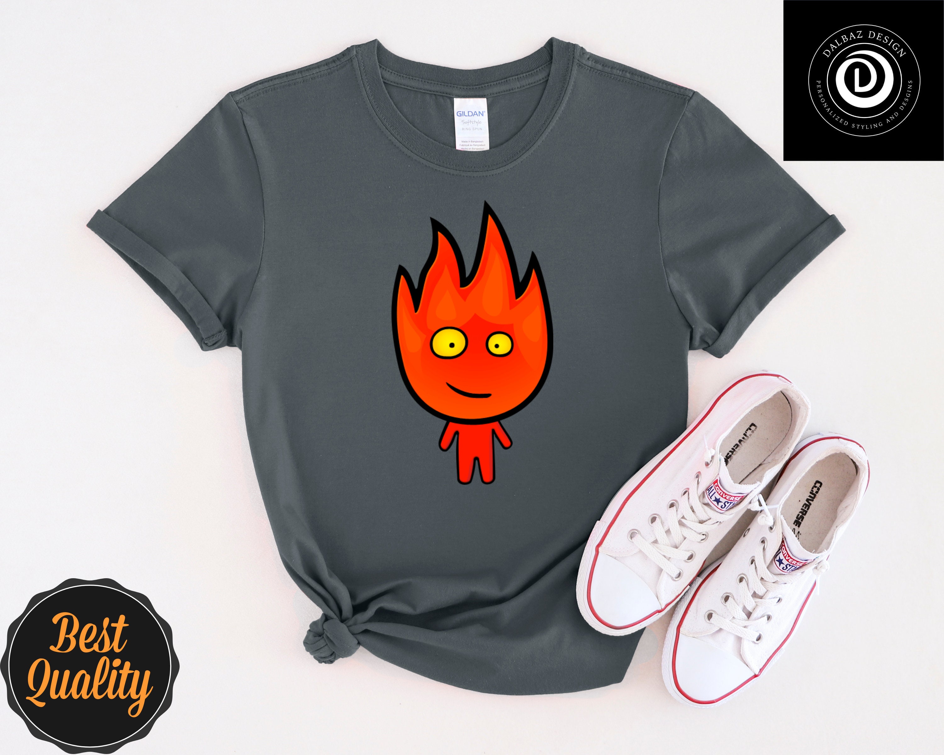 Fireboy and Watergirl T-shirt Cute Couples Matching Tees Siblings Fire ...