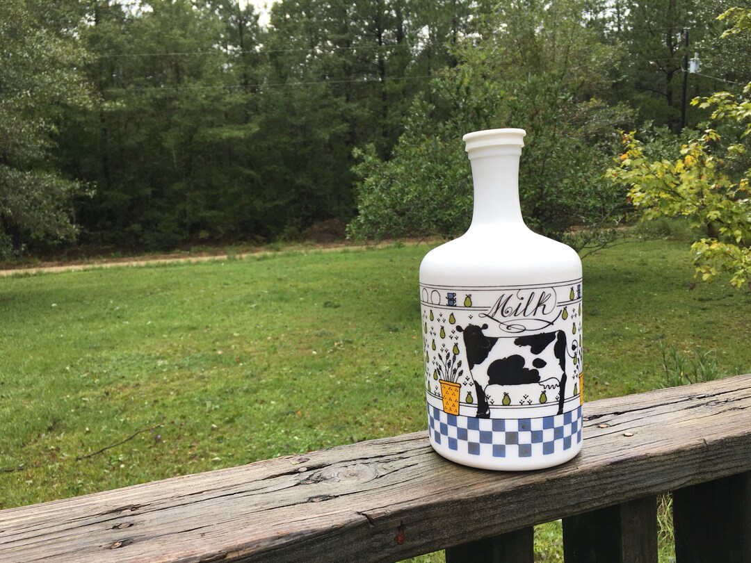 Large Milk Jug Vintage 1982 Alan Wood Lillian Vernon Company French Country Farmhouse Beverage ...