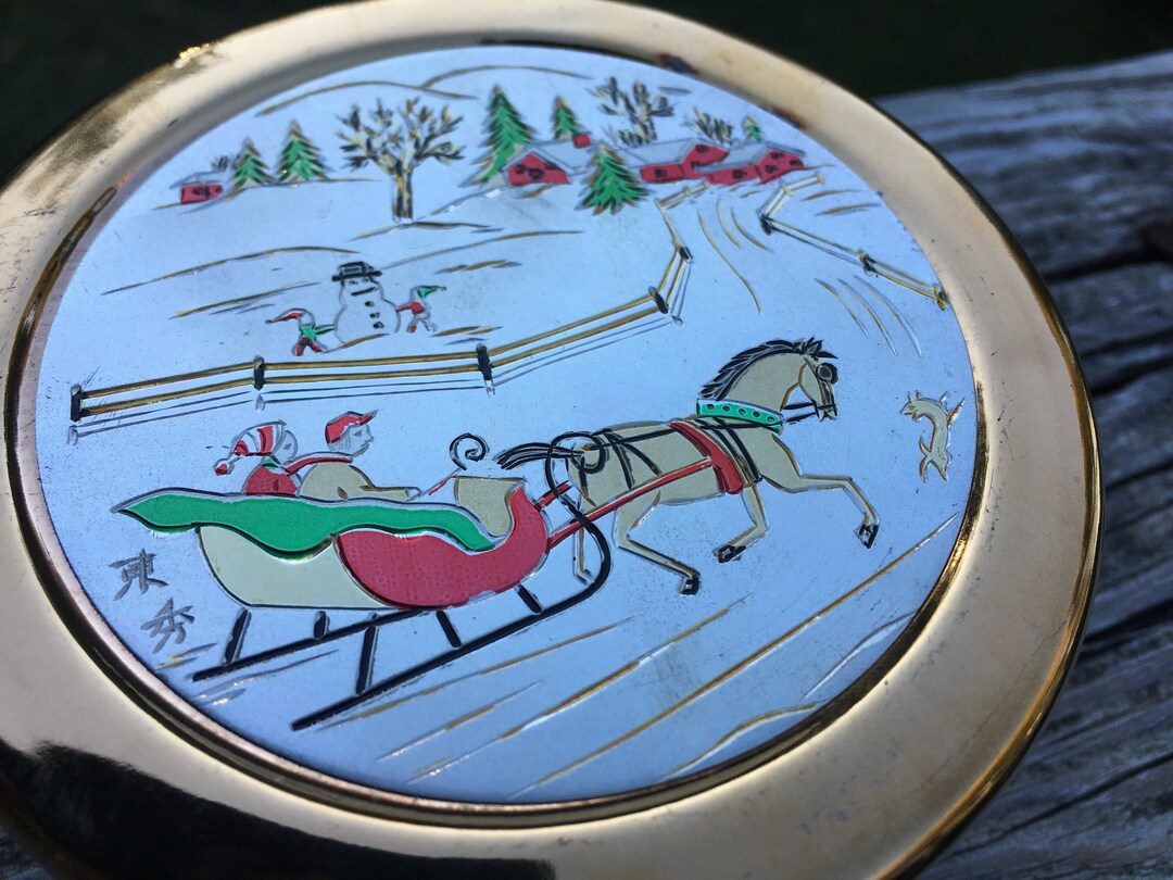 Himark Holiday Ceramic Trinket Box Himark Japan, Etched Winter Snow ...