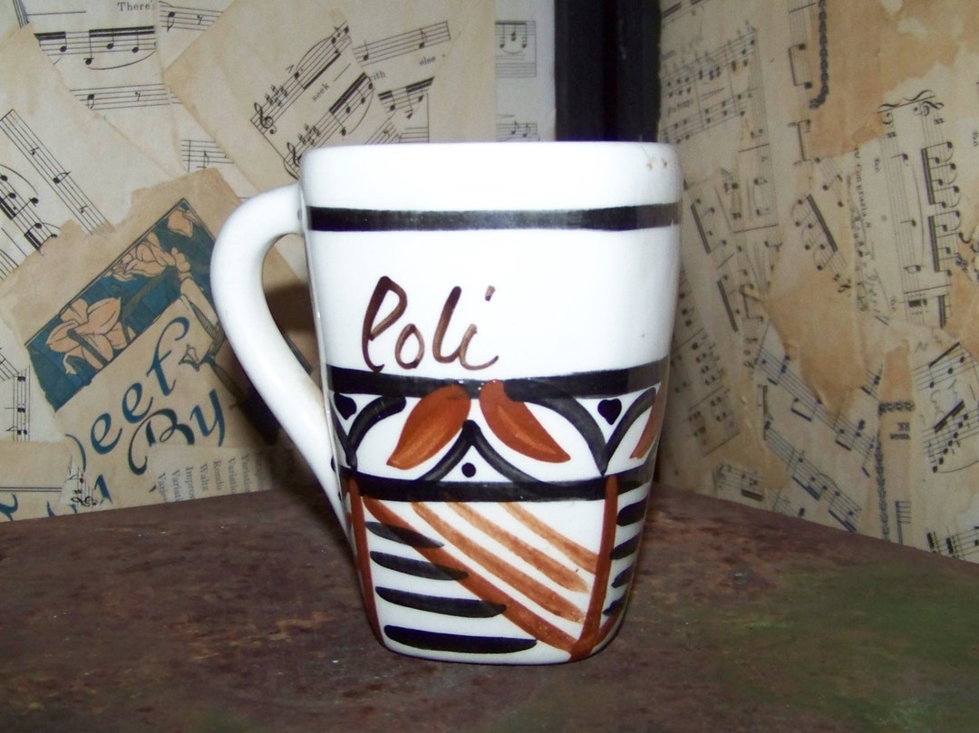 Hawaiian Coffee Mug, Tiki Coffee Cup, Made in Hawaii for Polly, Poi Pot ...