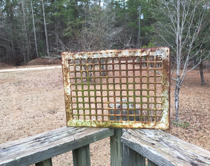 Antique Iron Heater Vent Grate Architectural Salvage Vintage Chippy ...