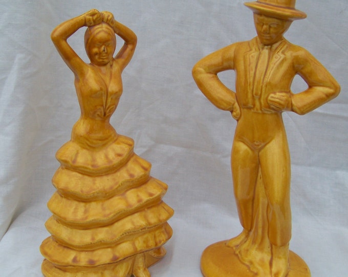 Vintage Mid Century Mustard Yellow Spanish Dancing Couple - Etsy