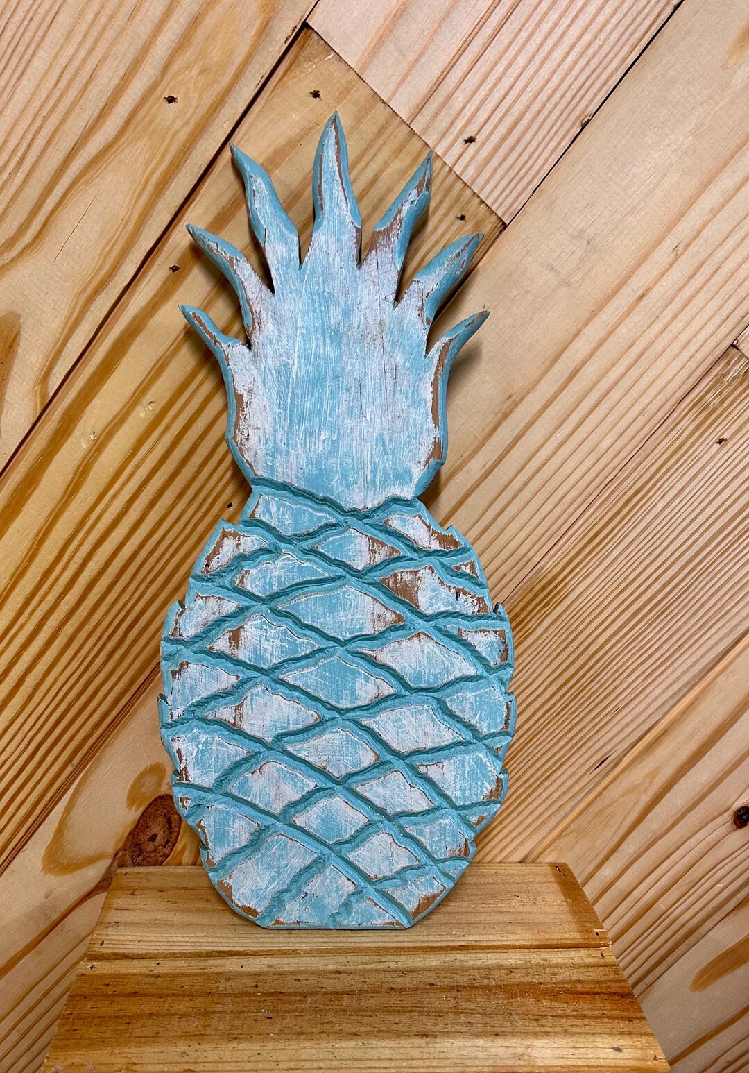 Refreshed Wooden Pineapple Plaque Sign of Hospitality Beach Tropical ...