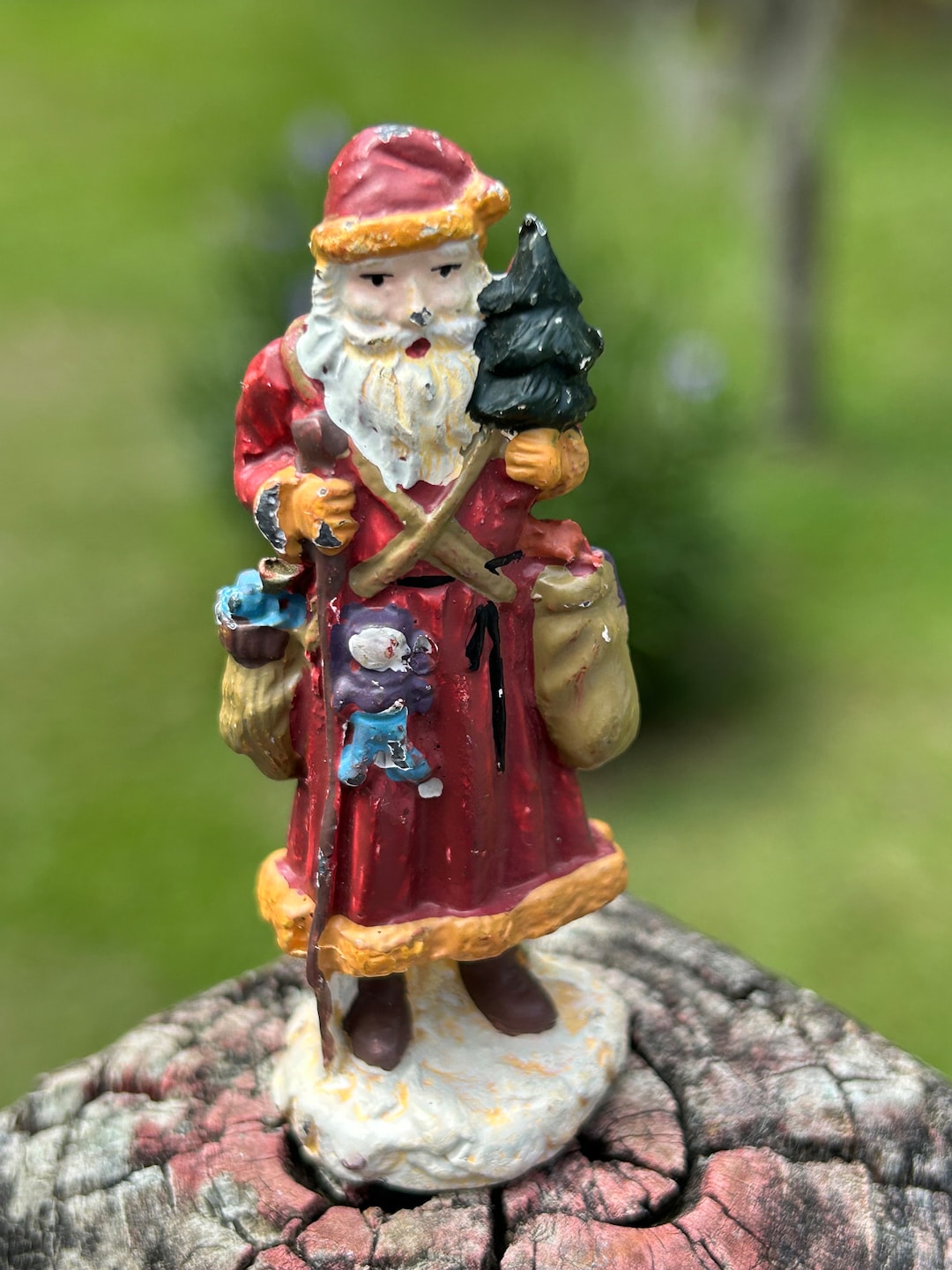 Metal Santa Claus Figurine Retro Christmas Decoration Farmhouse ...