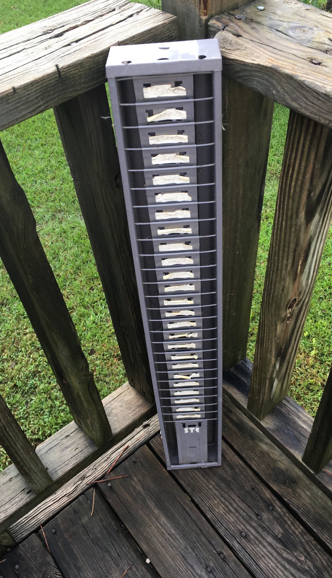 Time Card Holder, STR Grey Metal Industrial Farmhouse Display Rack ...