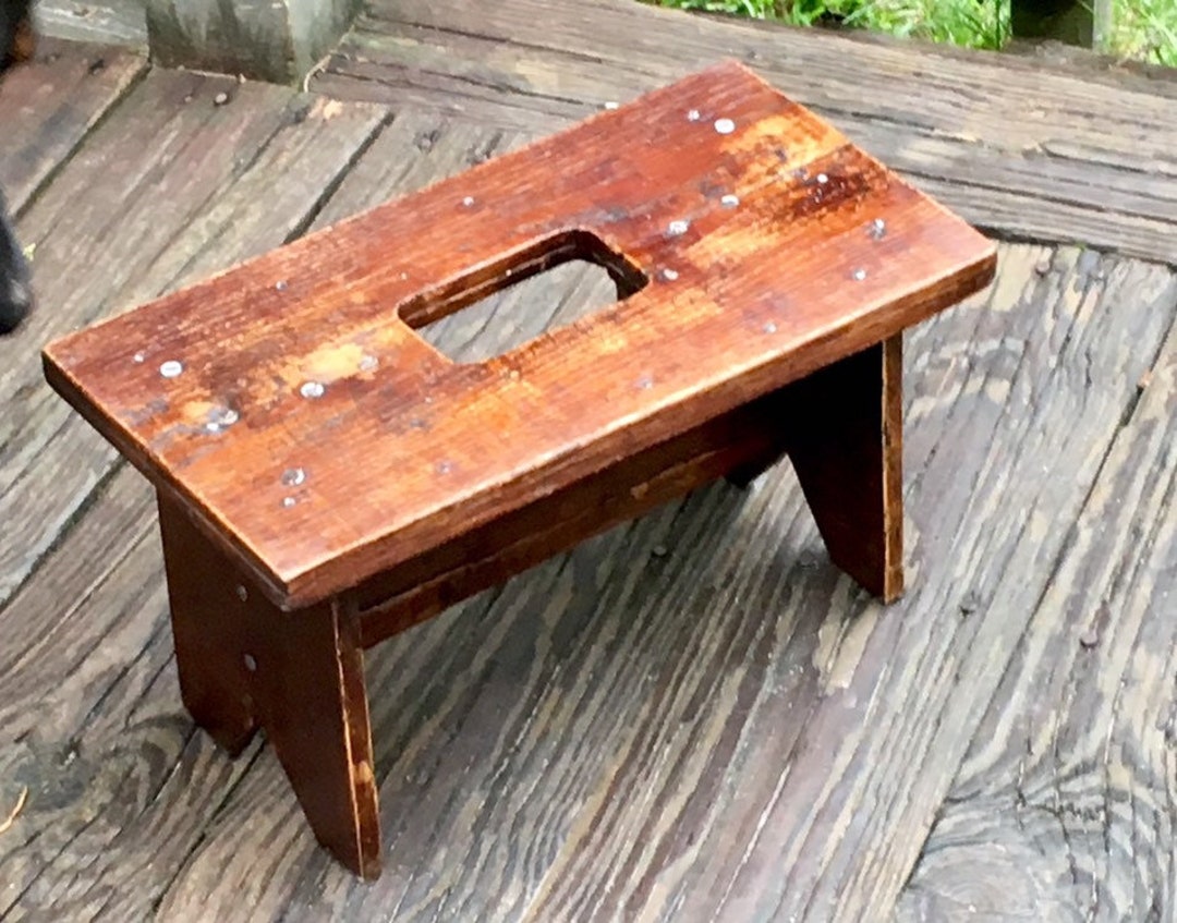 Wooden Step Stool, Small Wood Bench, Farmhouse Stool, Cottage Chic ...
