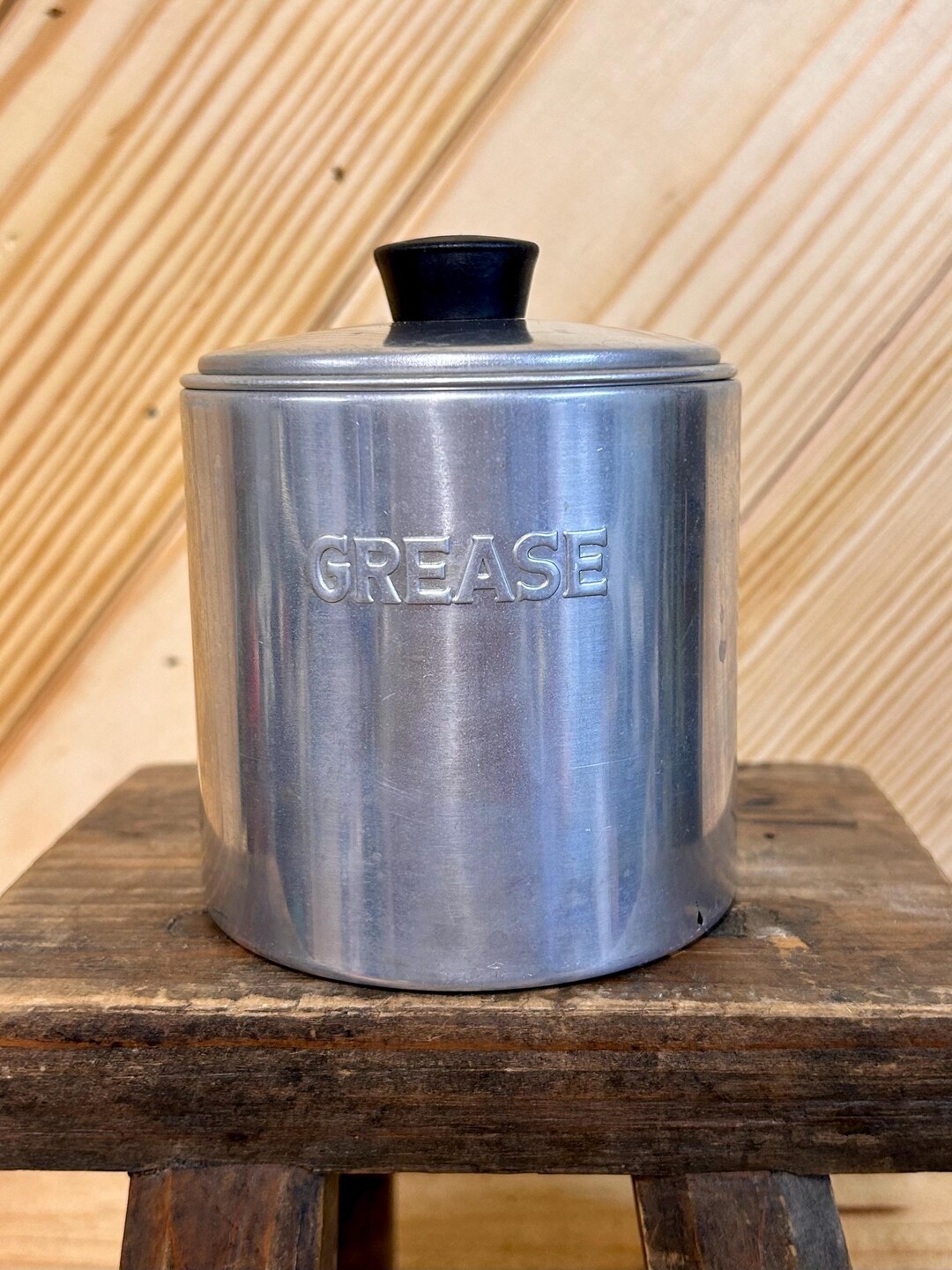 Aluminum Grease Canister Vintage Kitchen Lard Tin - Etsy