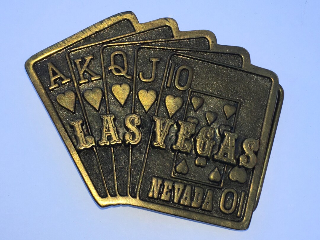 Solid Brass Las Vegas Belt Buckle, Circa 1975, Adezy of Denver, Vintage ...