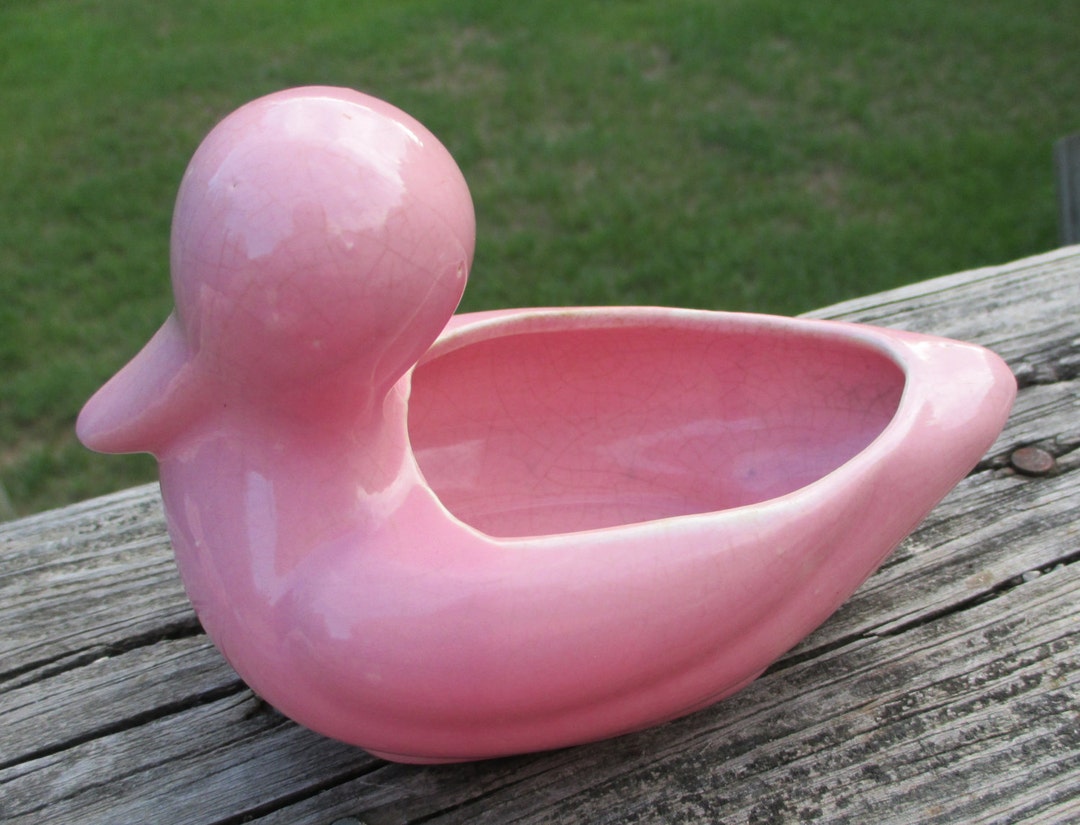 Pink Duck Planter Duck Figurine Succulent Planter Pot Pink Bird Planter ...